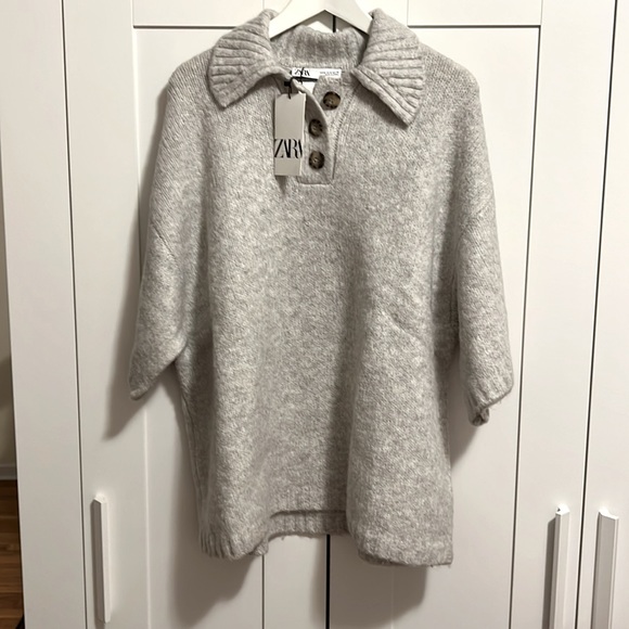 Zara | Sweaters | Zara Wool Blend Knit Polo Sweater | Poshmark